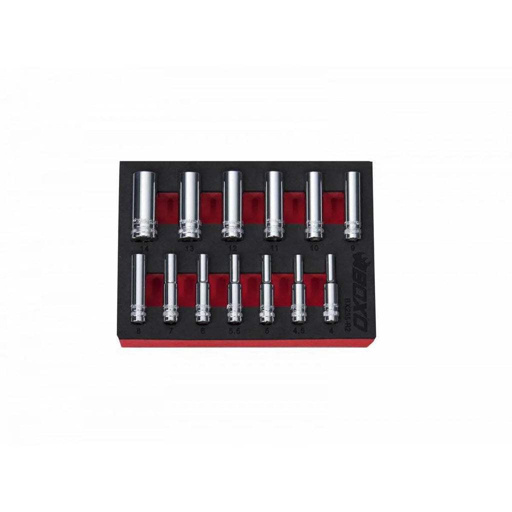 13-Piece 1/4" Drive Metric Deep 12-Point Chrome Socket Set | 1/9th EVA